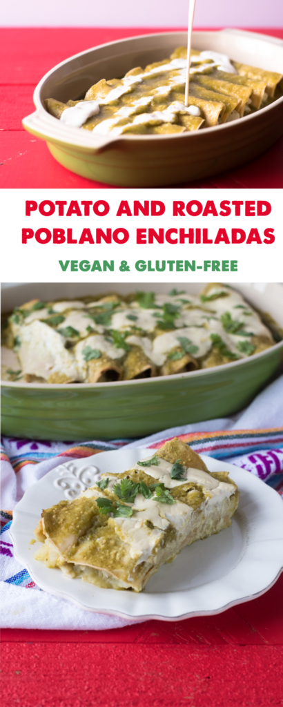 Potato and Roasted Poblano Enchiladas - Thyme & Love