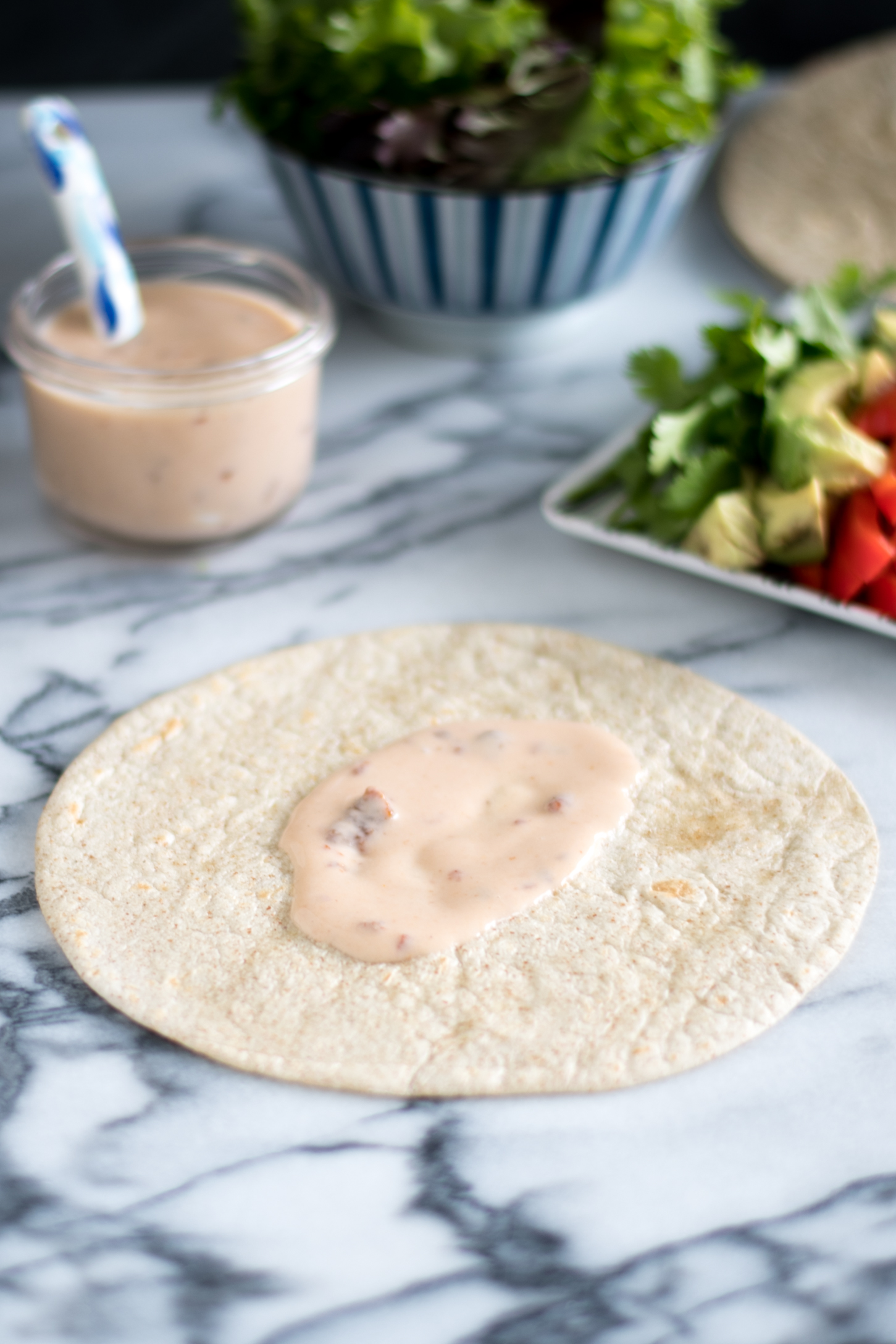 Easy Vegan Veggie Wraps with Chipotle Dressing - Thyme & Love