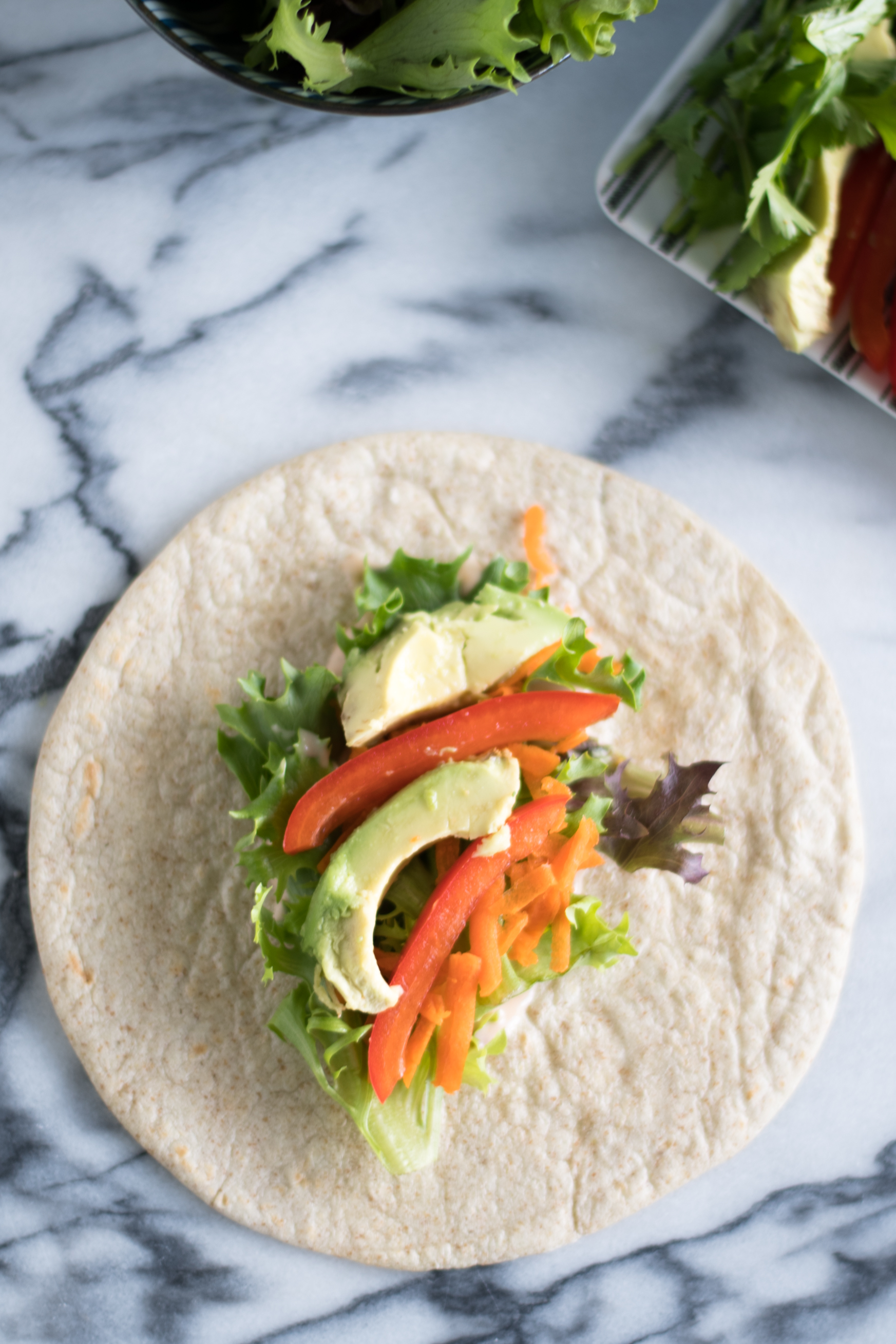 Easy Vegan Veggie Wraps with Chipotle Dressing - Thyme & Love